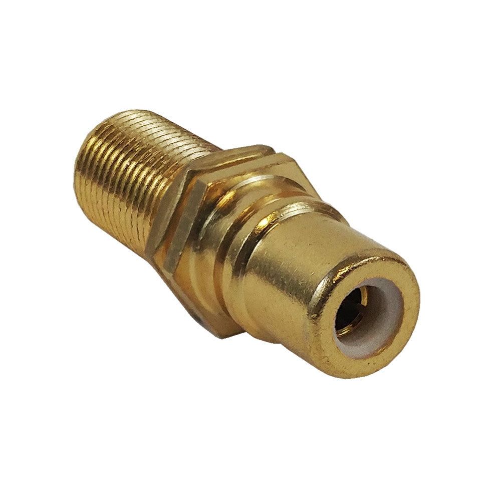 RCA Female to F-Type Female Bulkhead - White