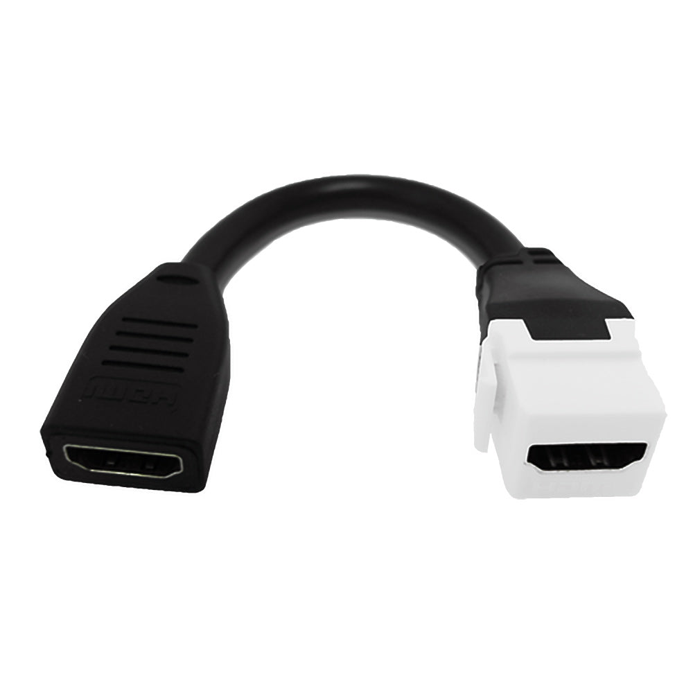6 Inch HDMI Female To Female Keystone Wall Plate Insert White 6-inch-hdmi-female-to-female-keystone-wall-plate-insert-white