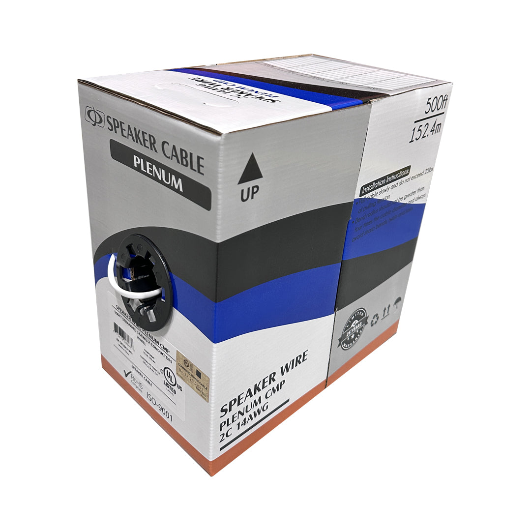 500ft 2C 14AWG Stranded Plenum Bulk Speaker Cable CMP