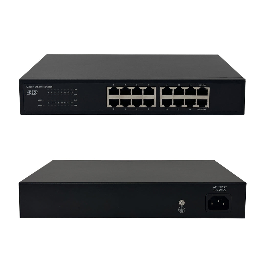 16-Port 10/100/1000Mbps Gigabit Ethernet Network Switch - Desktop/Wall