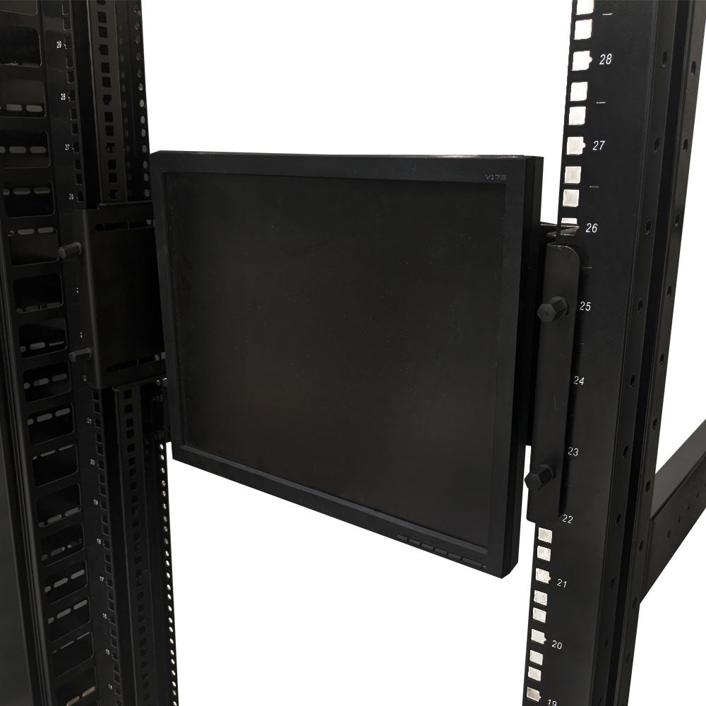 Monitor Mount for Relay Racks and Cabinets - 19 Inch - Adjustable - 4U