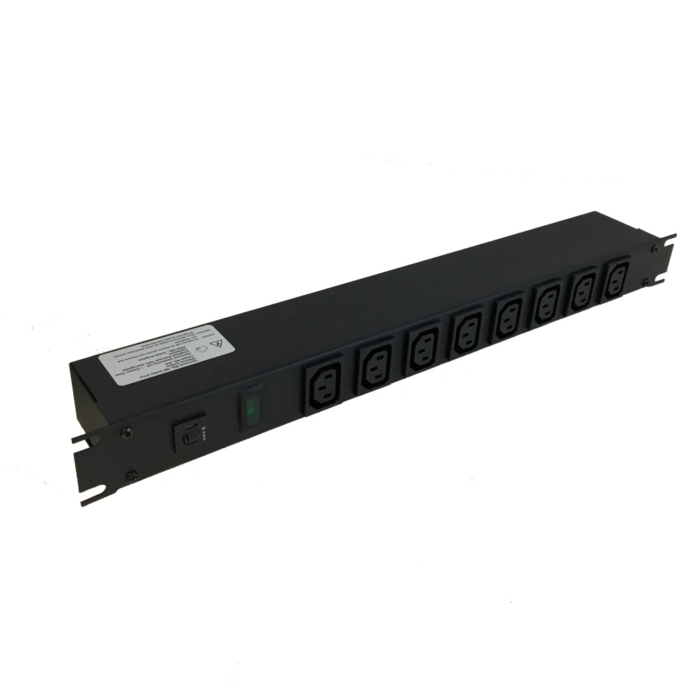 Hammond 19 Inch 8 Outlet Horizontal Rack Mount Power Strip - C14 Inlet