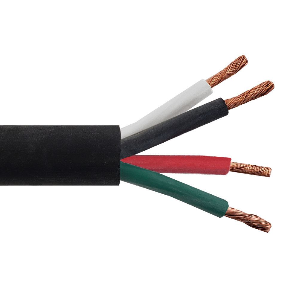 Flexible Electrical Cord Cable - 10AWG 4C SOOW 600V 90C - Black (Per M