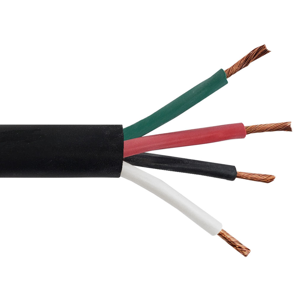 Flexible Electrical Cord Cable - 12AWG 4C SOOW 600V 90C - Black (Per M
