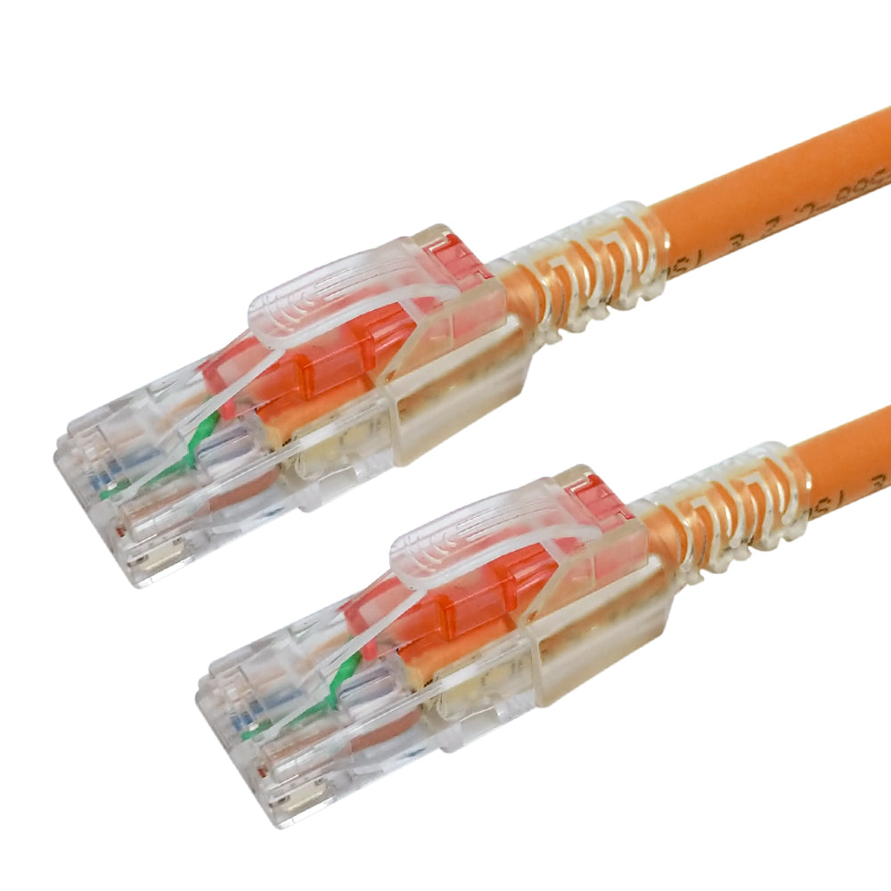 RJ45 CAT6 Patch Cable - Custom Locking Style Boot - Orange