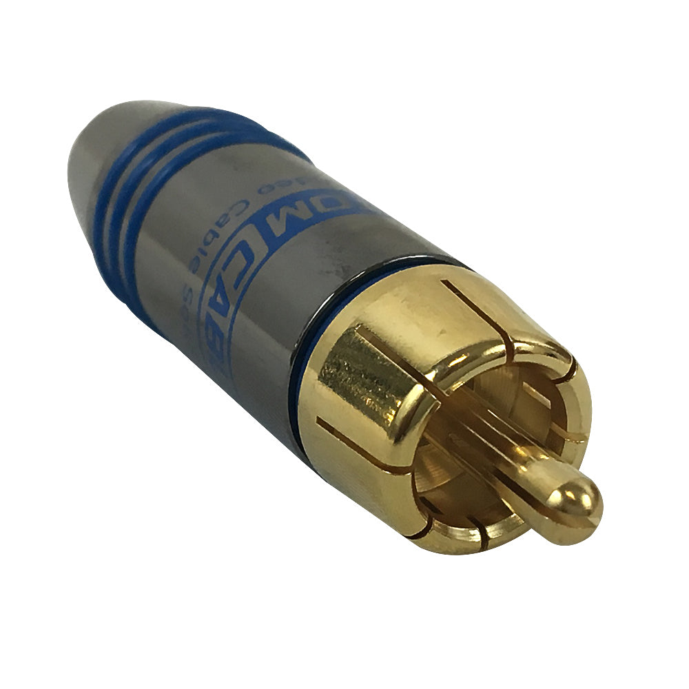 Premium RCA Male Solder Connector (6.5mm ID) - Blue