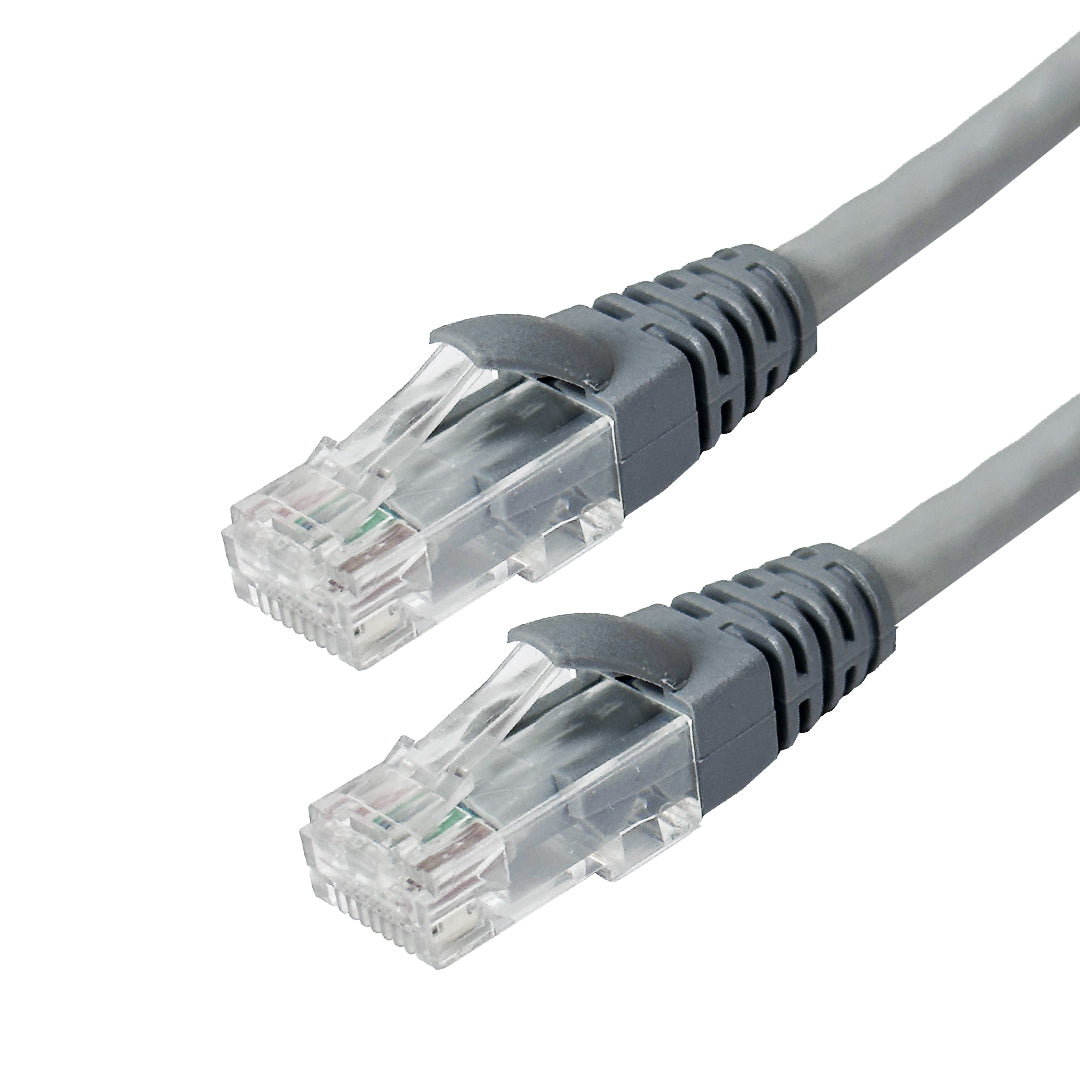Molded Boot Custom RJ45 CAT6 550MHz Assembled Patch Cable - Grey