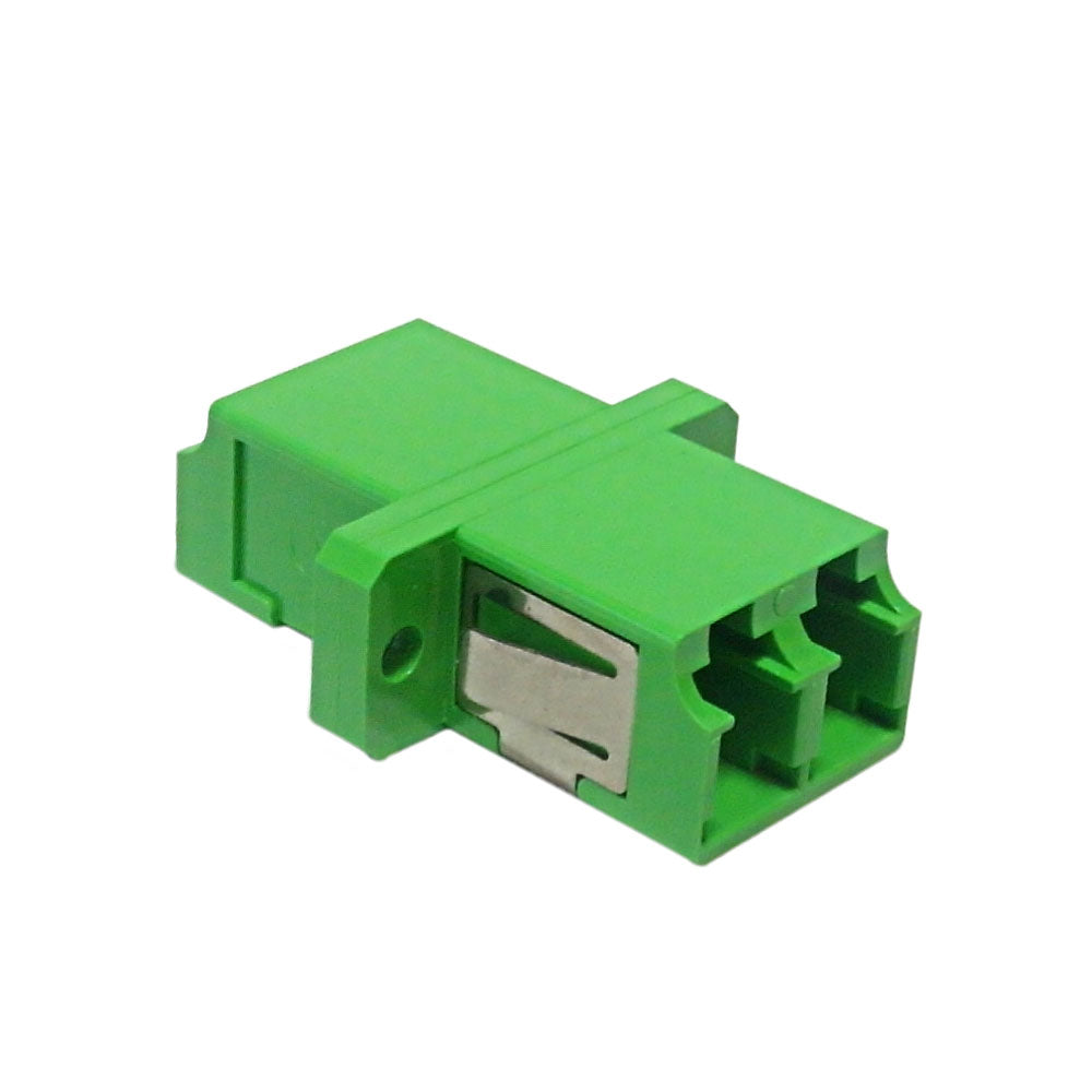 LC/LC APC Fiber Coupler F/F Singlemode Duplex Ceramic Panel Mount, Gre