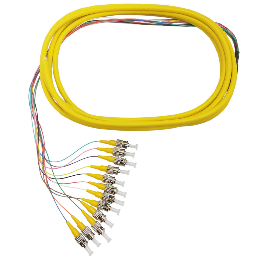 3m ST/UPC 12-Fiber OS2 Singlemode Simplex 9 micron - 900um Jacketed Pi