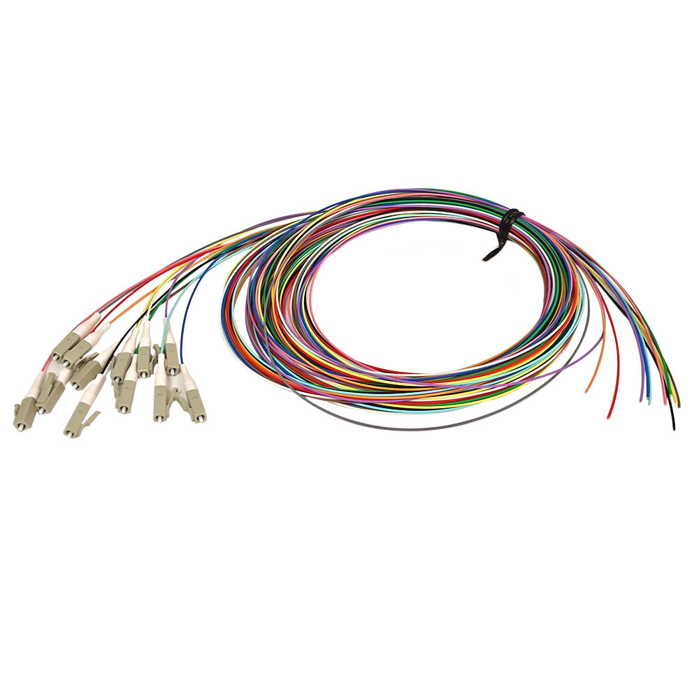 3m LC/PC 12-Fiber OM3 Multimode Simplex 50 micron - 900um Pigtail - Co