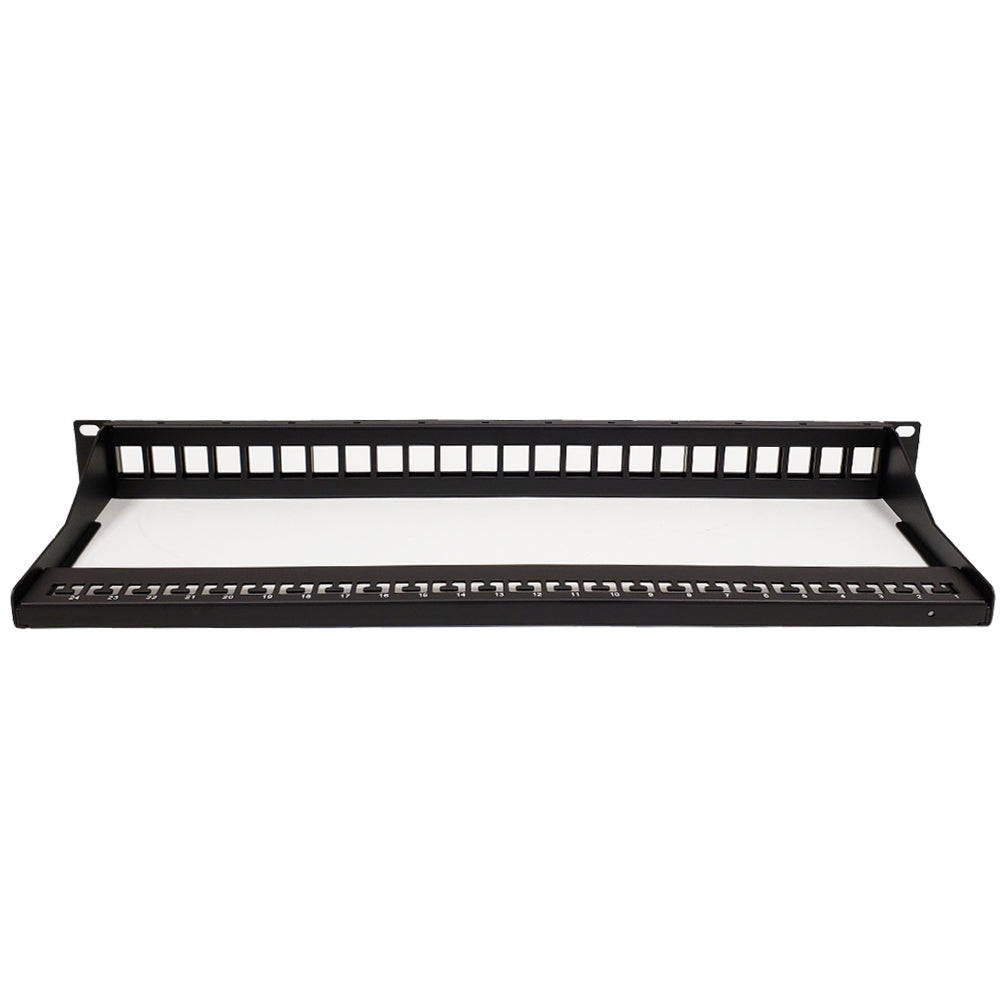 24-port Keystone Patch Panel - 19 inch Rackmount 1U - High Density wit