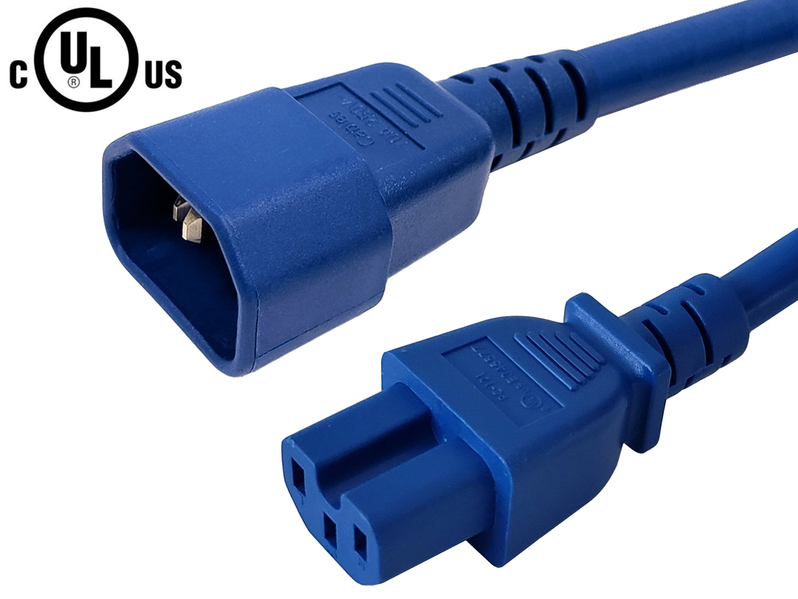 IEC C14 to IEC C15 Power Cable - 14AWG (15A 250V) - SJT Jacket