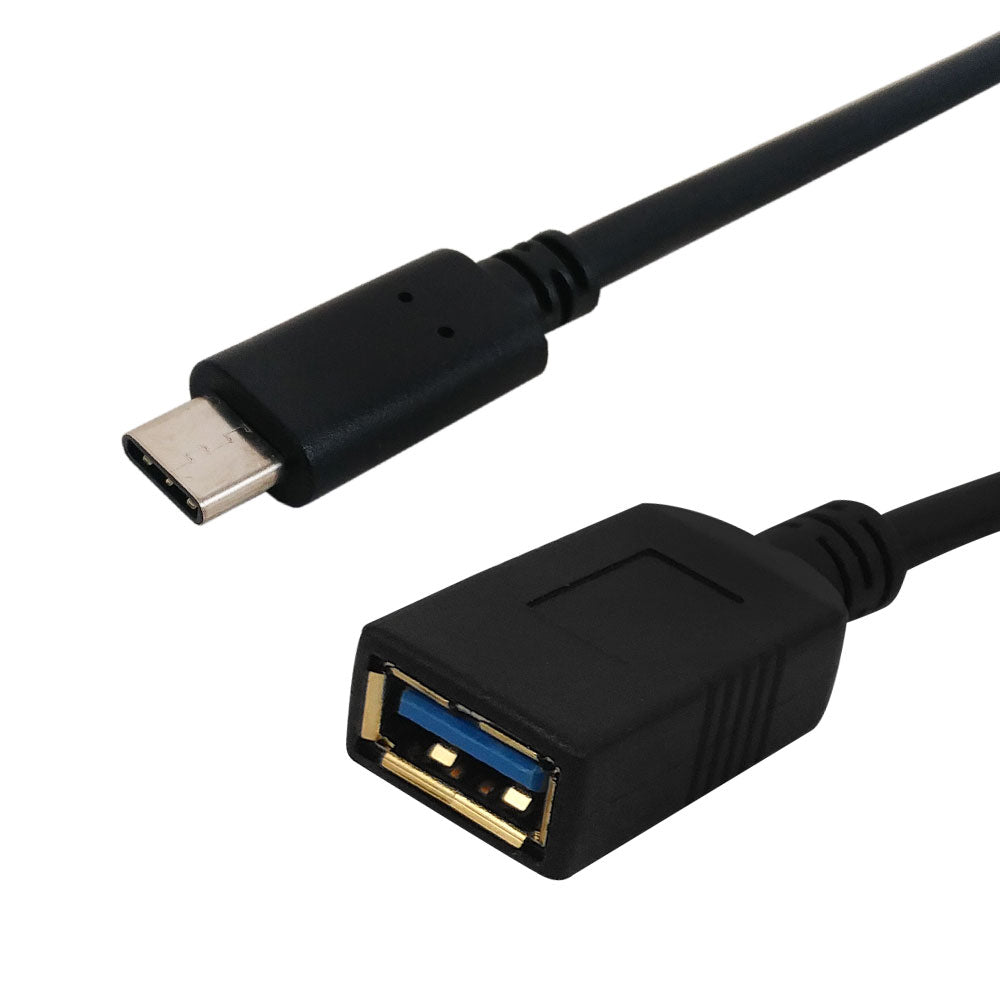 USB 3.1 Type-C Male to A Female Cable 5G 3A - 1ft