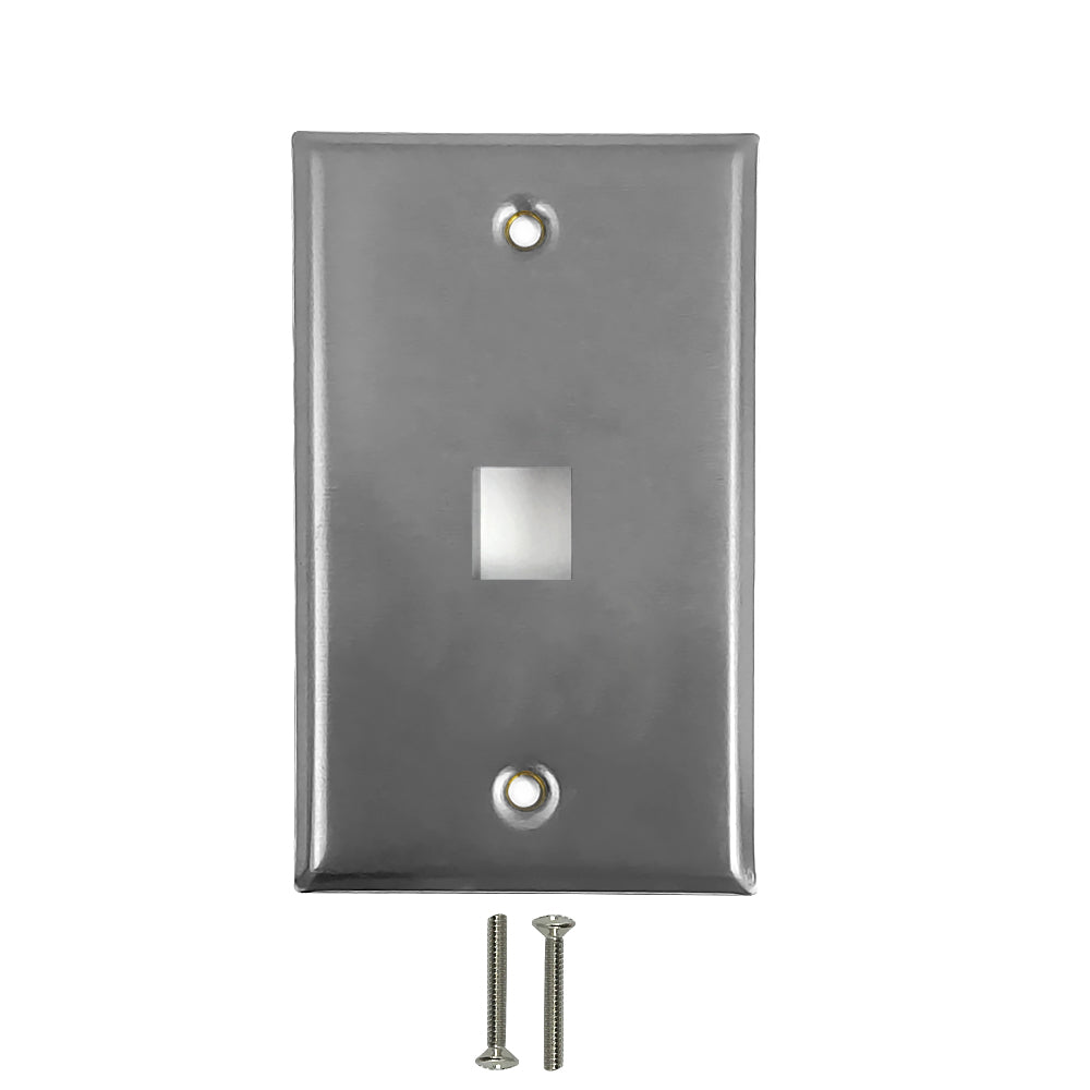 Single Gang - 1x Keystone - Stainless Steel Wall Plate