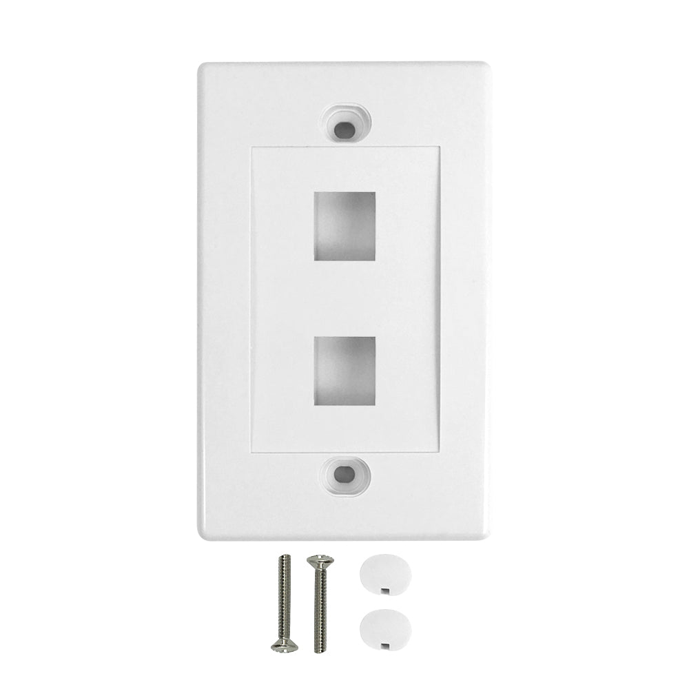 Wall Plate, 2-Port Keystone - White