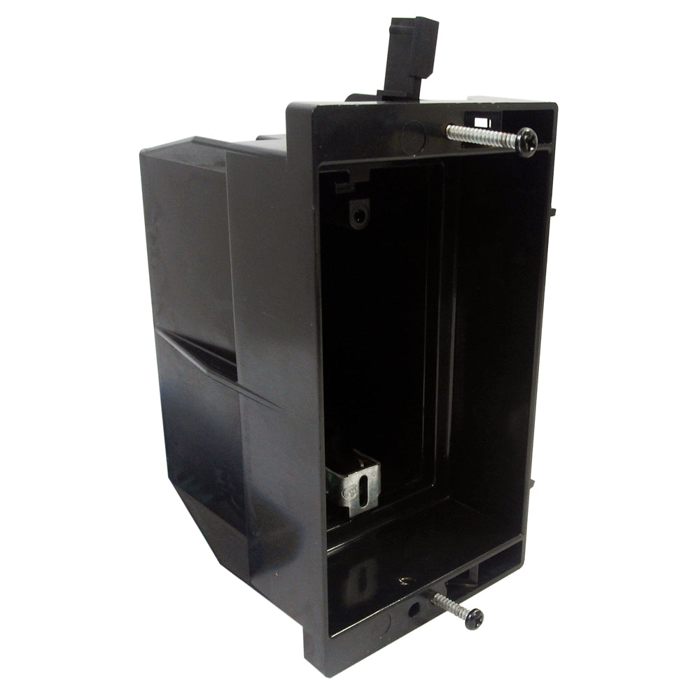 Recessed Box, Single Gang - Enclosed Back for A/V or Power - Black
