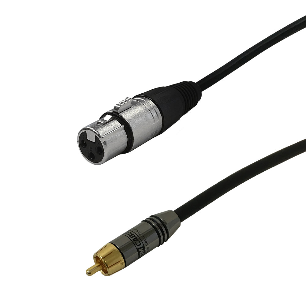 Premium Phantom Cables XLR Female to RCA Male Unbalanced Audio Cable F